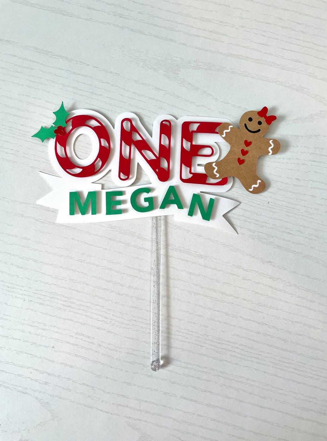Gingerbread First Birthday Cake Topper Girl, Gingerbread Cake Topper ...