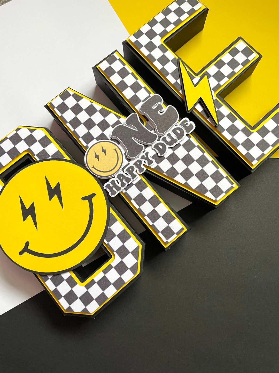 Happy Dude 3D Letters, Happy Dude Birthday Party, One Happy Dude Party ...