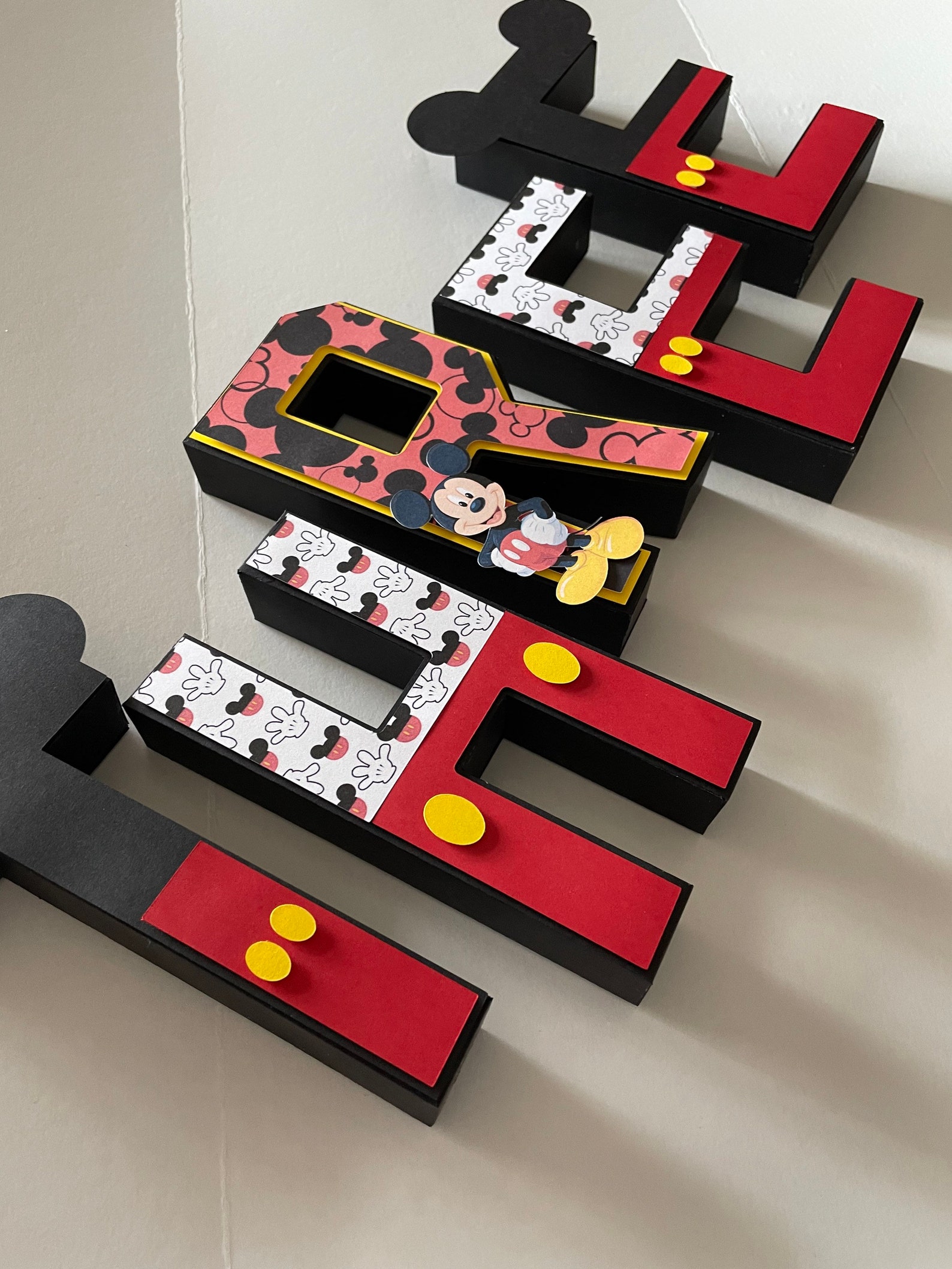 3D Letters Mickey Mouse One Mickey Party Supplies Custom 3d - Etsy