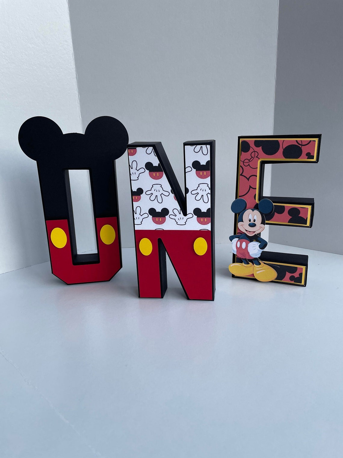 3D Letters Mickey Mouse One Mickey Party Supplies Custom 3d - Etsy