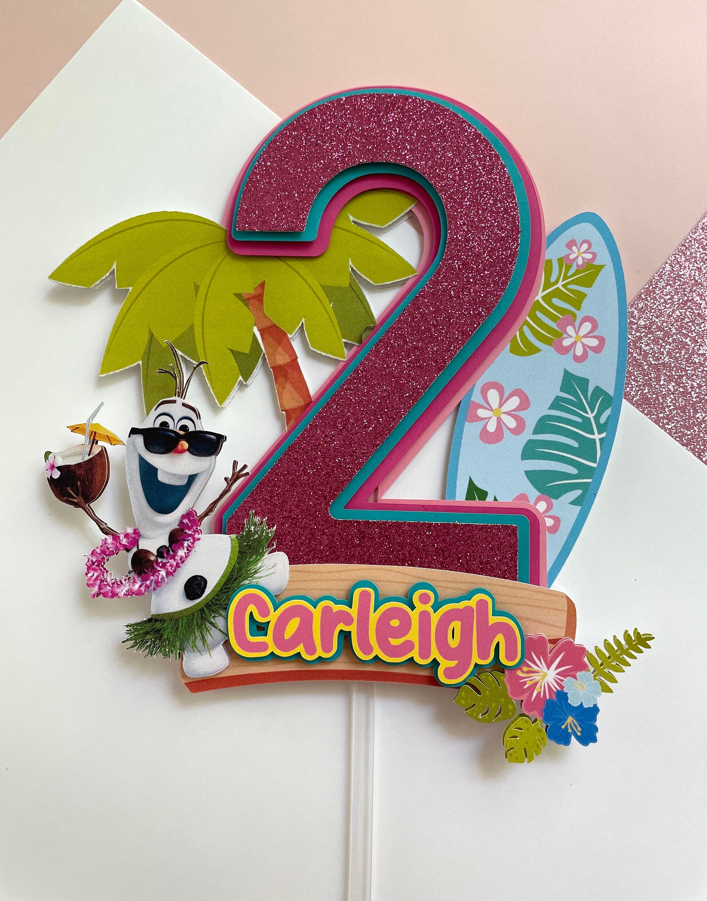 Luau Olaf Cake Topper, Frozen Fever Cake Topper, Olaf Cake Topper ...