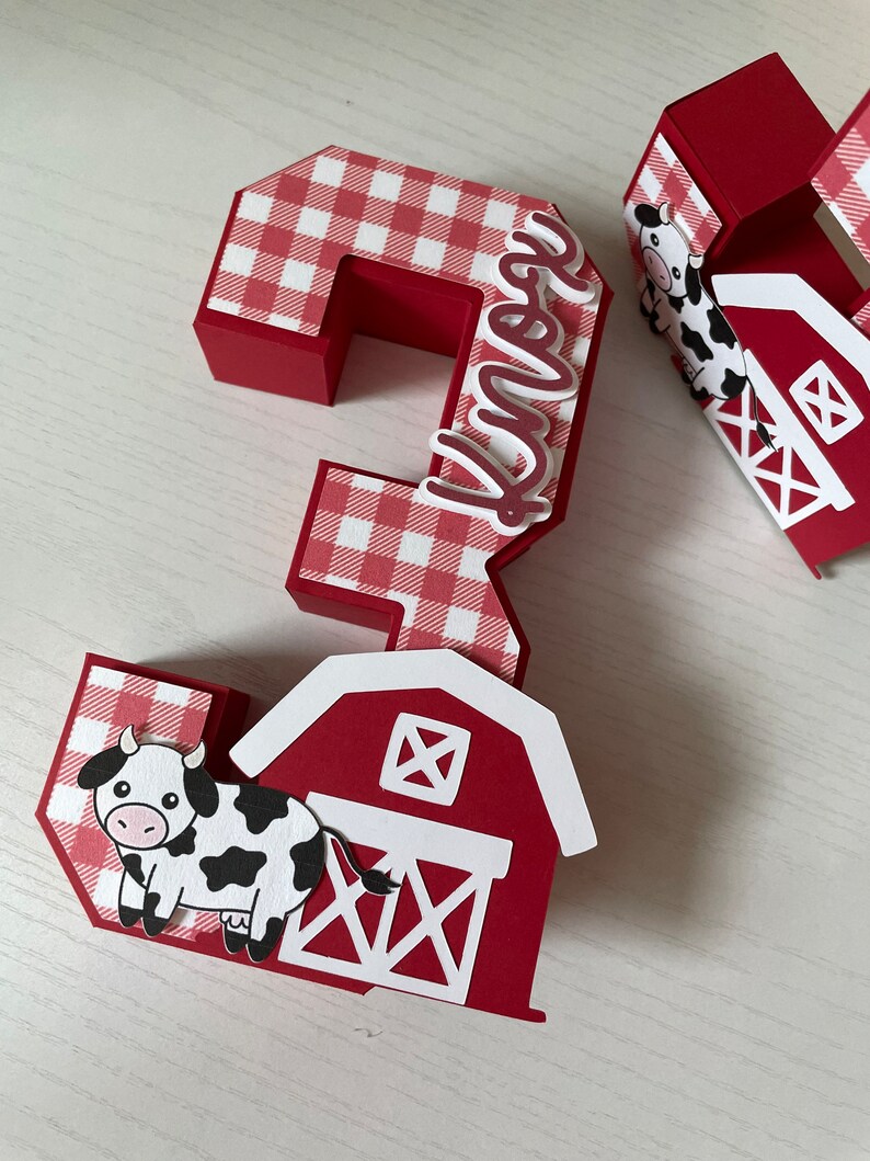 3D Letters Farm Theme Farm Birthday Party One Party 3D - Etsy