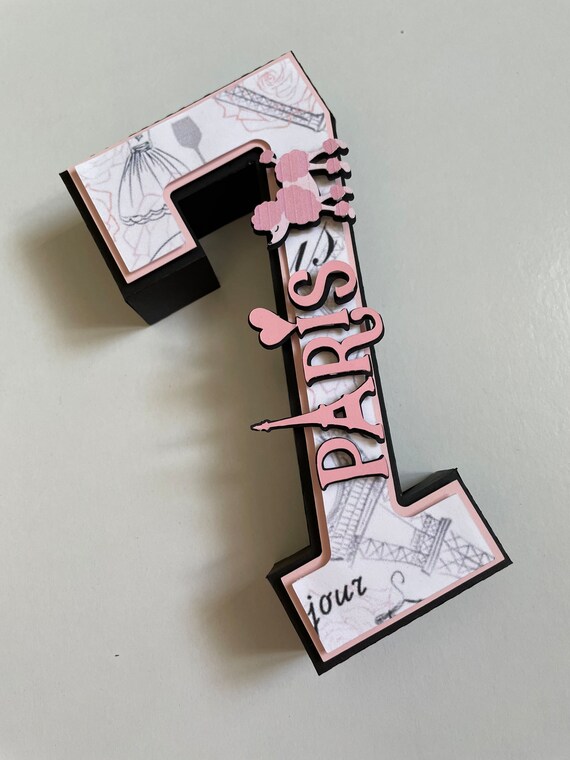 3D Number Paris Theme Party Custom Paris Party Supplies 3D - Etsy
