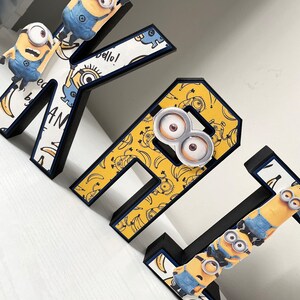 Minions 3D Letters, Custom 3D Number, Minions Party Supplies, 3D ...
