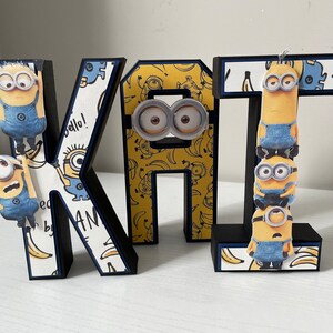 Minions 3D Letters, Custom 3D Number, Minions Party Supplies, 3D ...