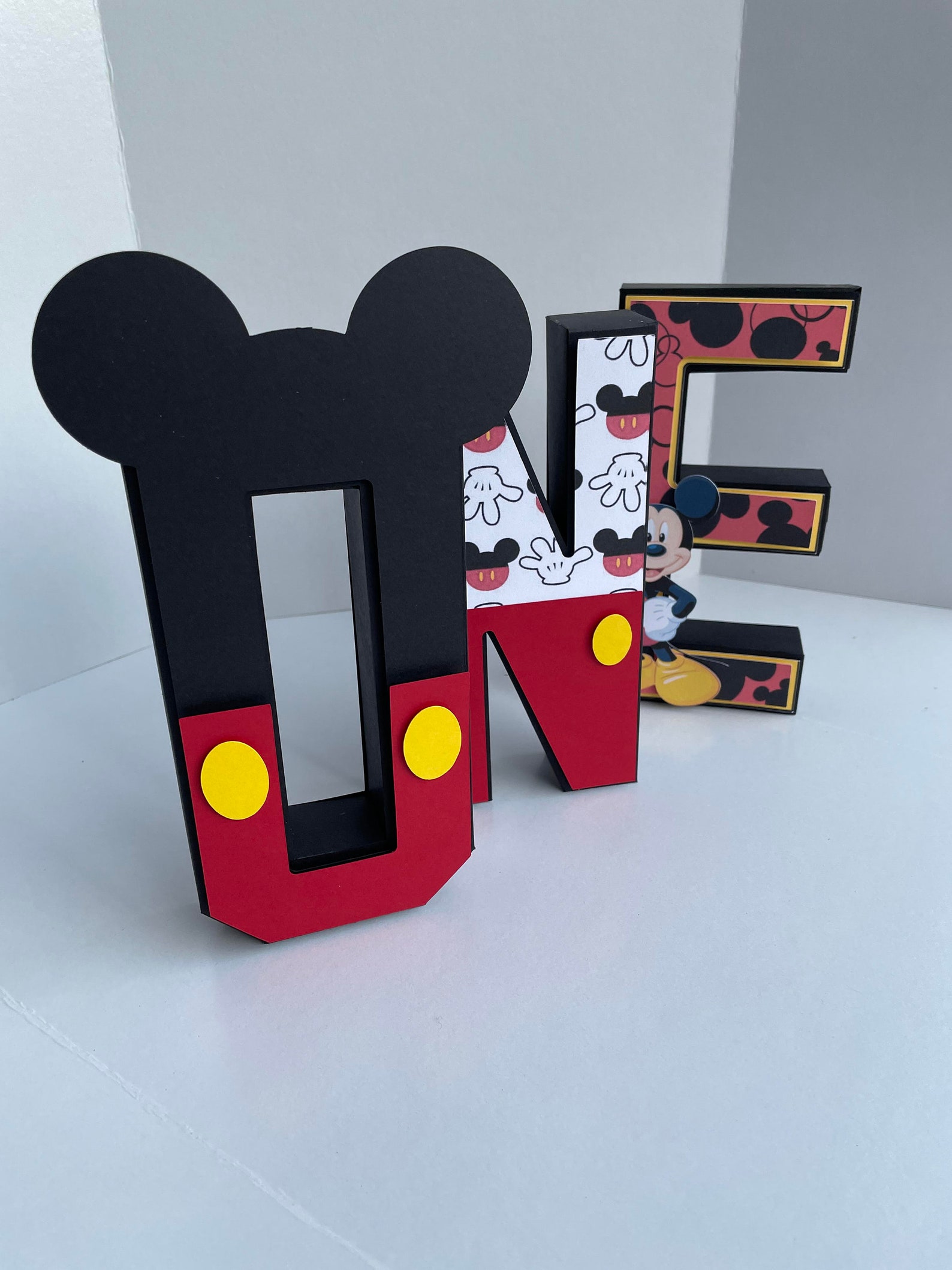 3D Letters Mickey Mouse One Mickey Party Supplies Custom 3d - Etsy