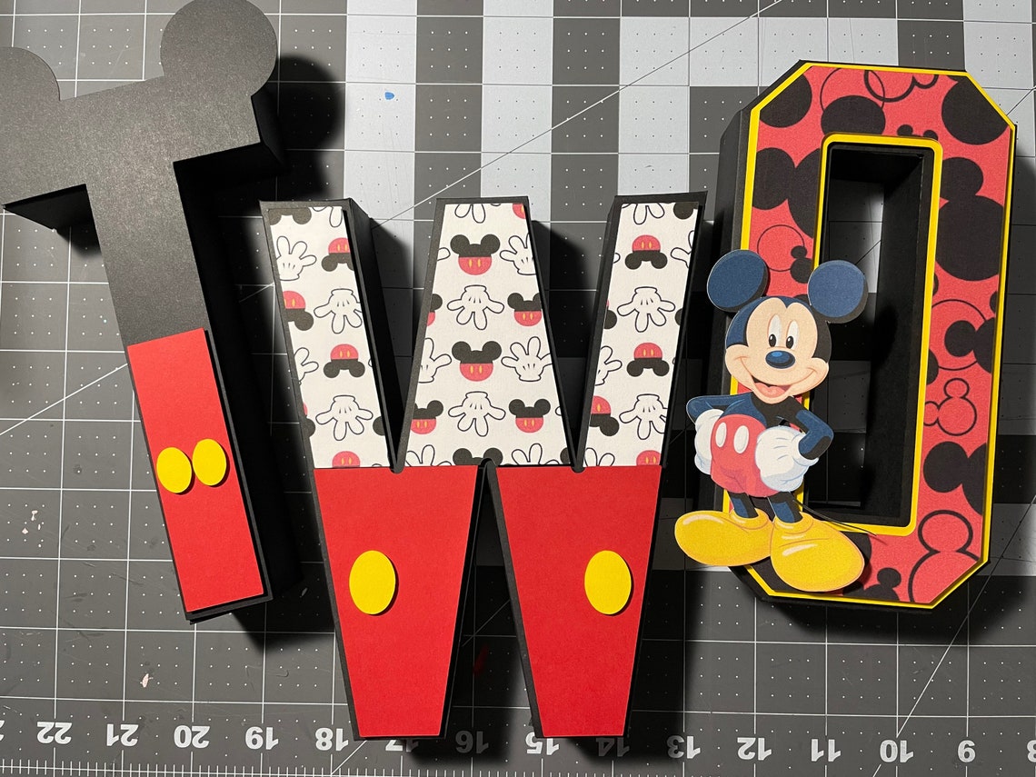 3D Letters Mickey Mouse One Mickey Party Supplies Custom 3d - Etsy