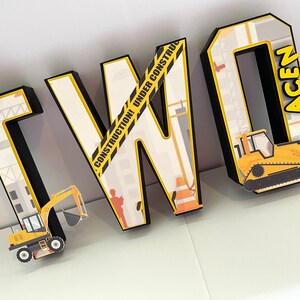 3D Letter, Construction Theme Party, Construction Party Supplies, 3D ...