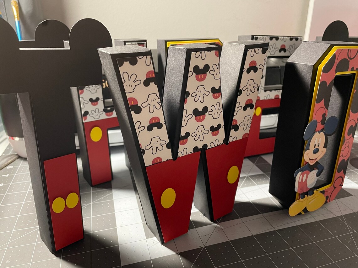 3D Letters Mickey Mouse One Mickey Party Supplies Custom 3d - Etsy