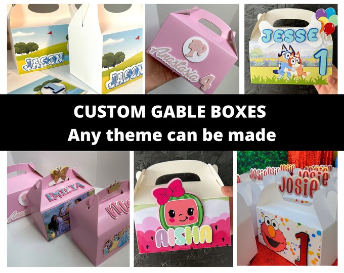 Custom Gable Box, Custom Gift Box, Party Favor, Gift Box, Custom Treat ...