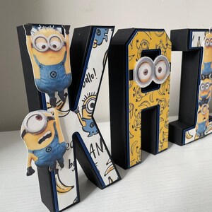 Minions 3D Letters, Custom 3D Number, Minions Party Supplies, 3D ...