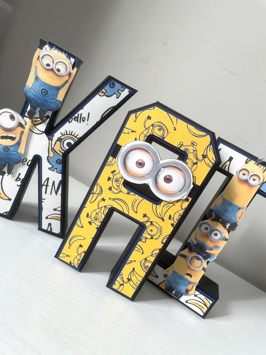 Minions 3D Letters, Custom 3D Number, Minions Party Supplies, 3D ...