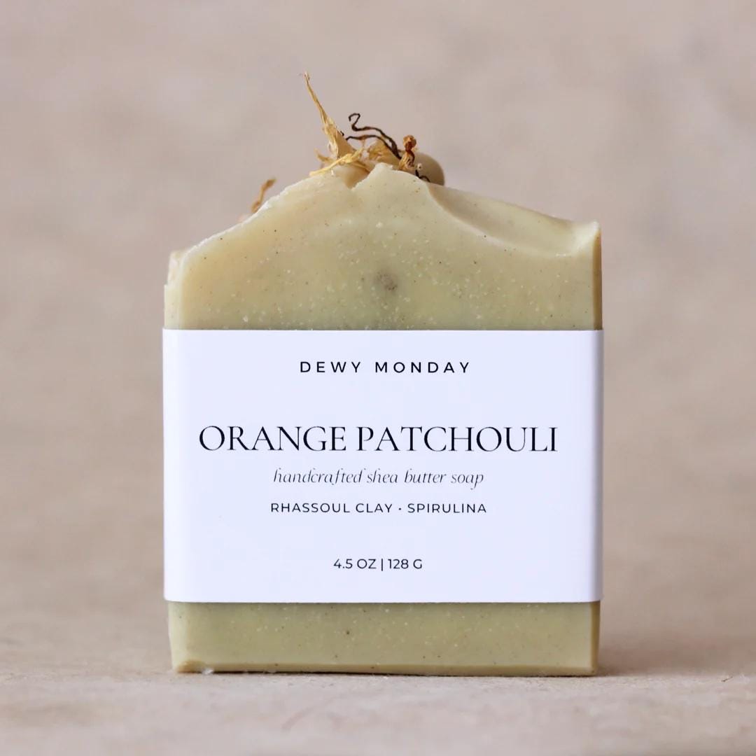Orange Patchouli Soap: Handmade Vegan Skincare With Rhassoul Clay - Etsy