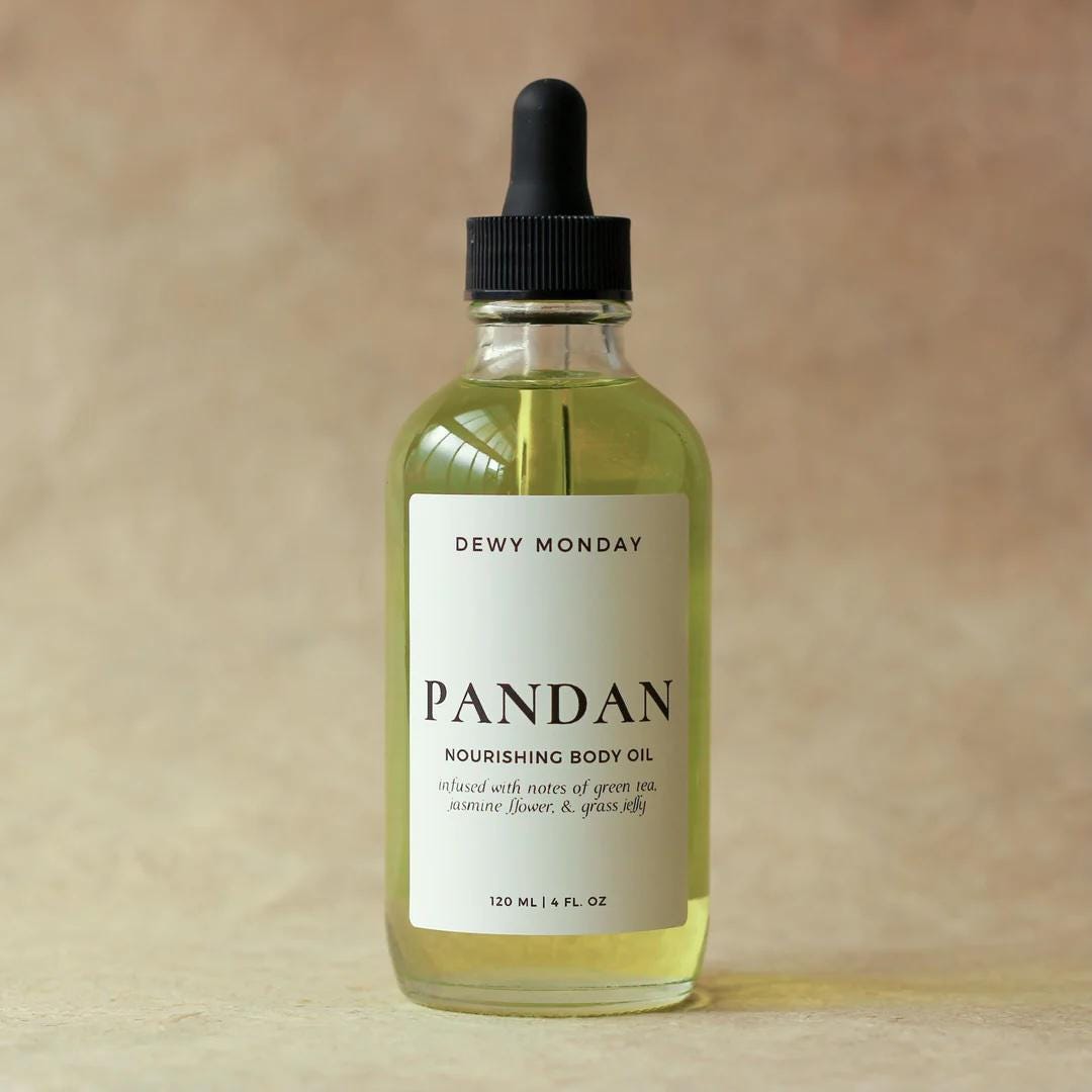 Pandan Body Oil - Asian Inspired Scents | Gourmand Vanilla Coconut ...