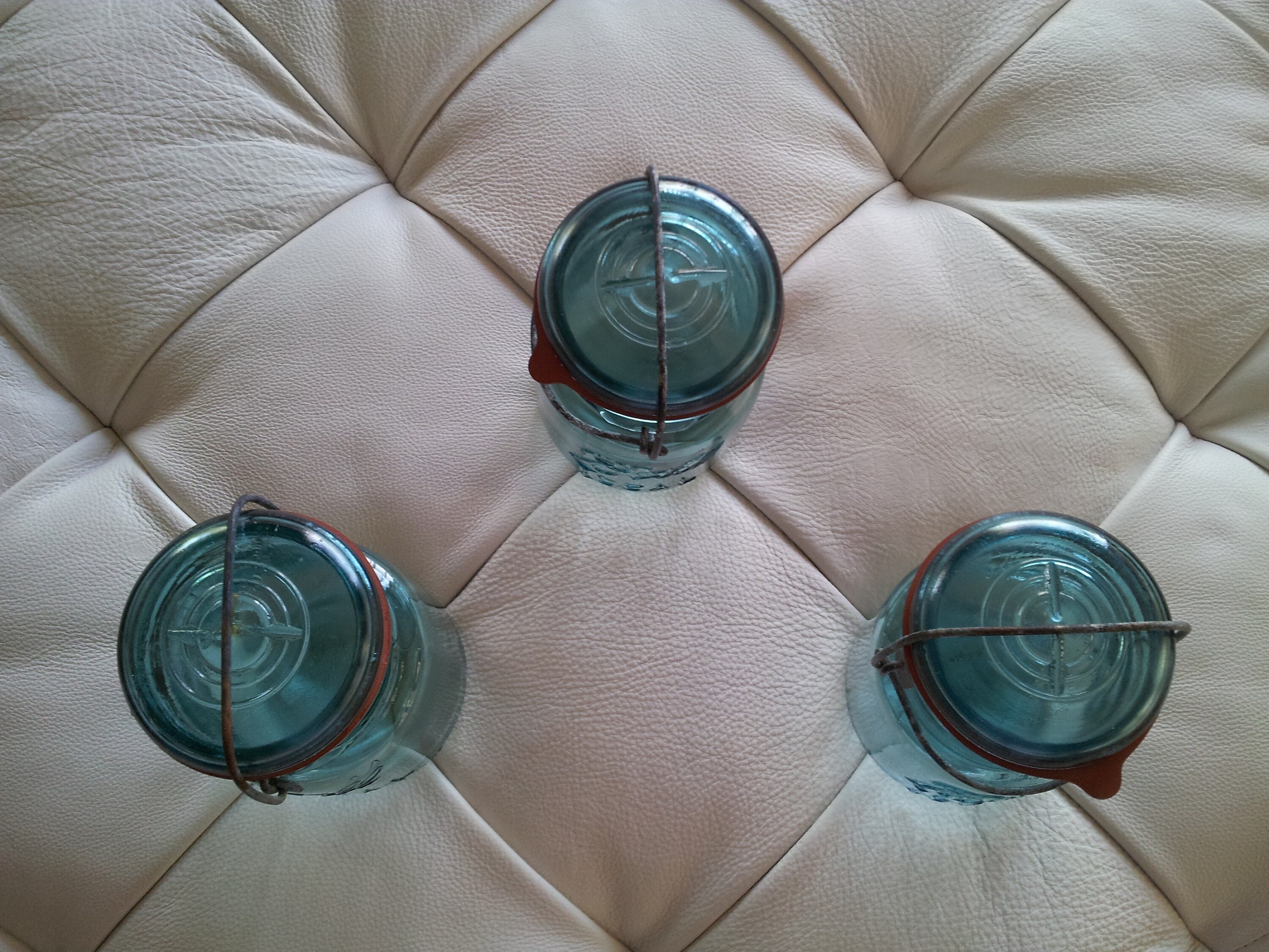 Vintage Antique Bail Wire Jars Blue Acqua Color Set of 3 - Etsy