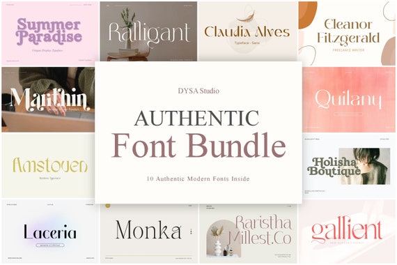 Authentic Font Bundle Cricut Fonts Procreate Fonts Canva | Etsy