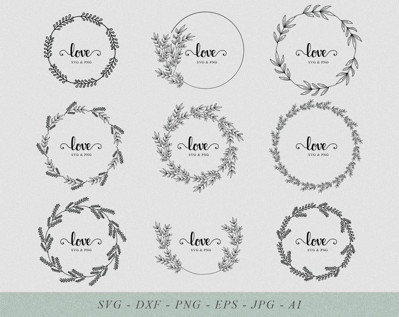 Hand-drawn Wreath Svg Bundle | Svg and Png Files for Cricut | Svg ...