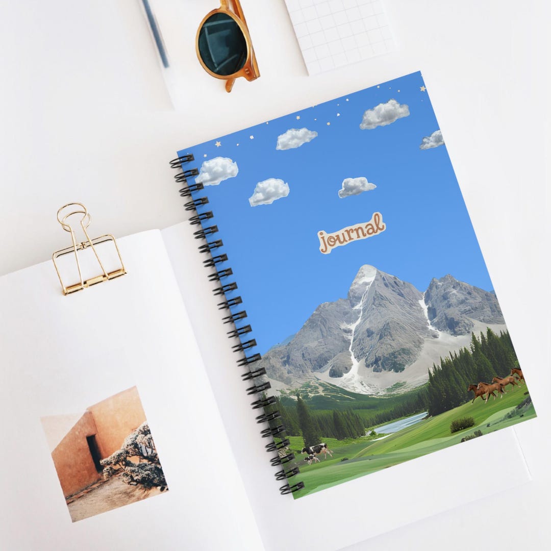 Mountain Landscape Journal Spiral Notebook | Ruled Lined Notebook - Etsy