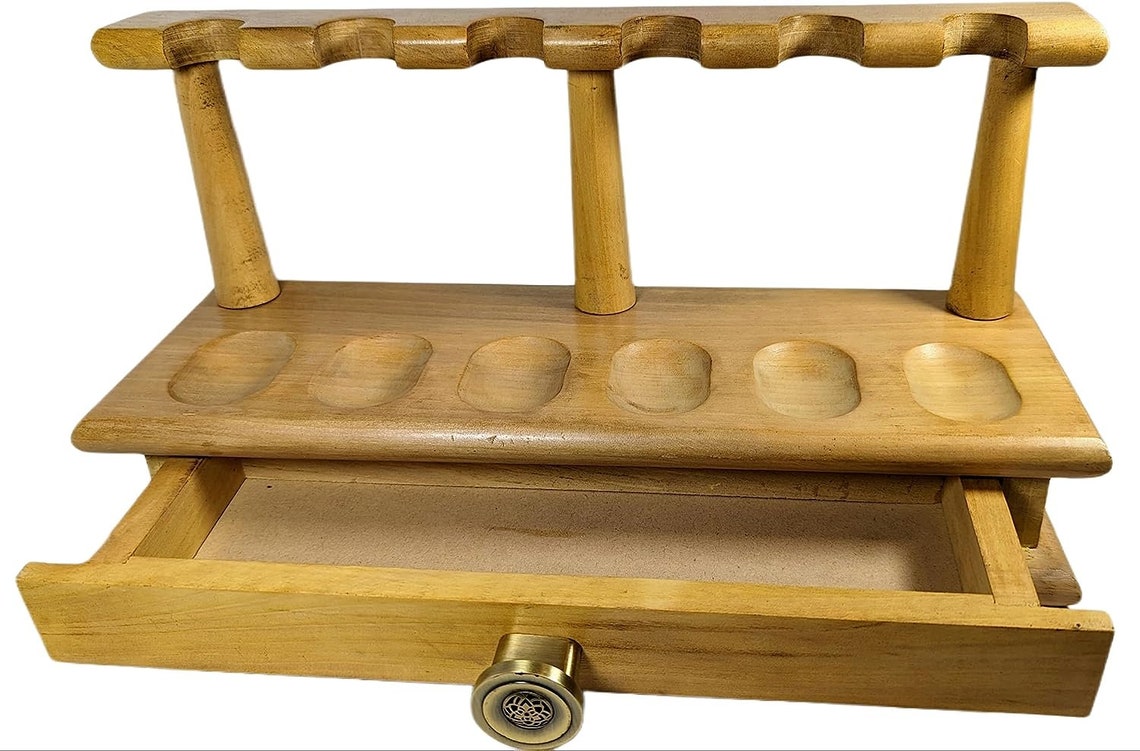 Tobacco Pipe Stand - Wooden Tobacco Pipes Display Rack Holder for 6 ...