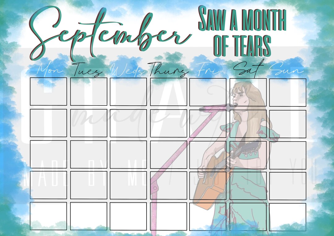 SEPTEMBER - Calendar Print Out (digital Download) - Etsy