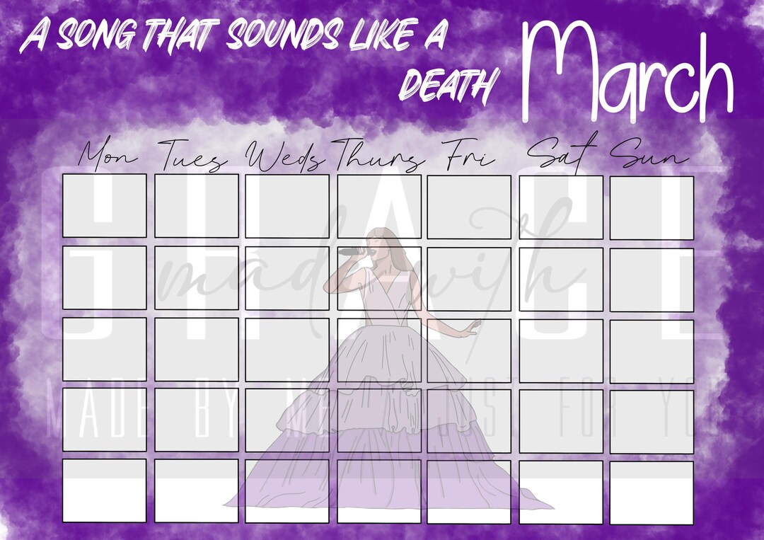 MARCH - Calendar Print Out (digital Download) - Etsy