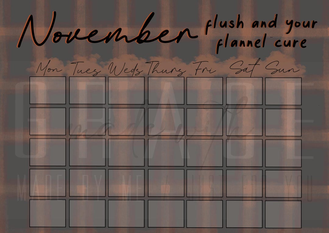 November - Calendar Print Out (digital Download) - Etsy