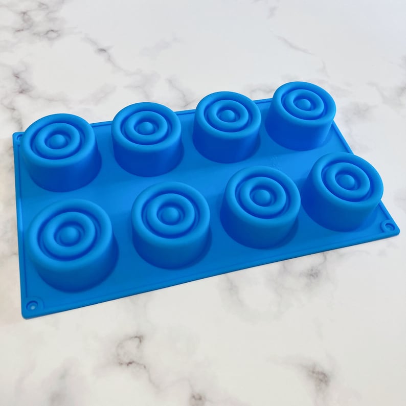 2.25" Diameter /8 Cavities Sprial Circle Silicone Mold/ Circle Silicone ...