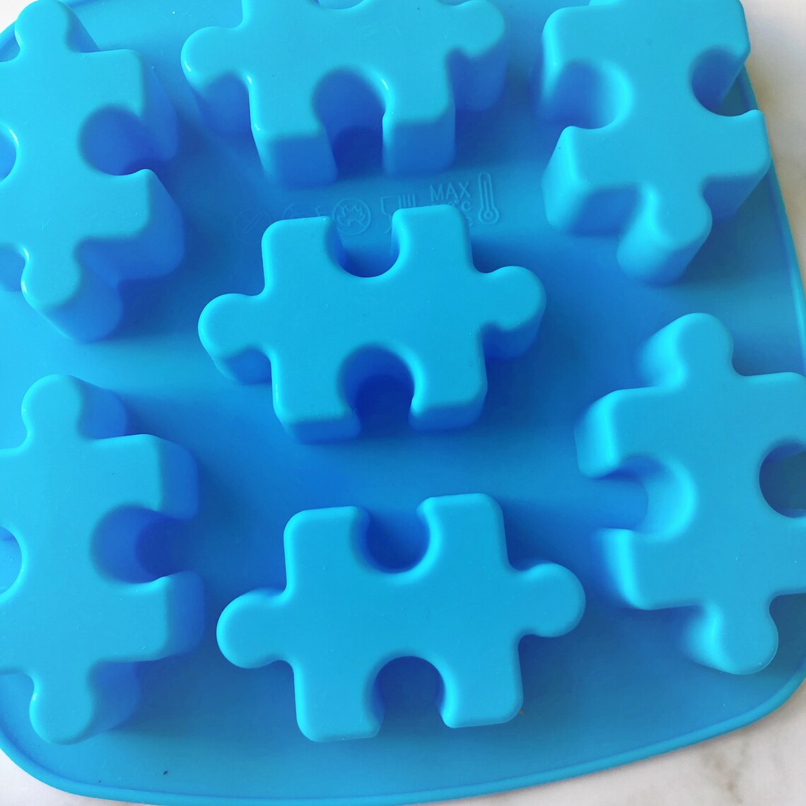 2.5"x1.5"x1" /7 Cavities Puzzle Silicone Mold/ Puzzle Silicone Soap ...