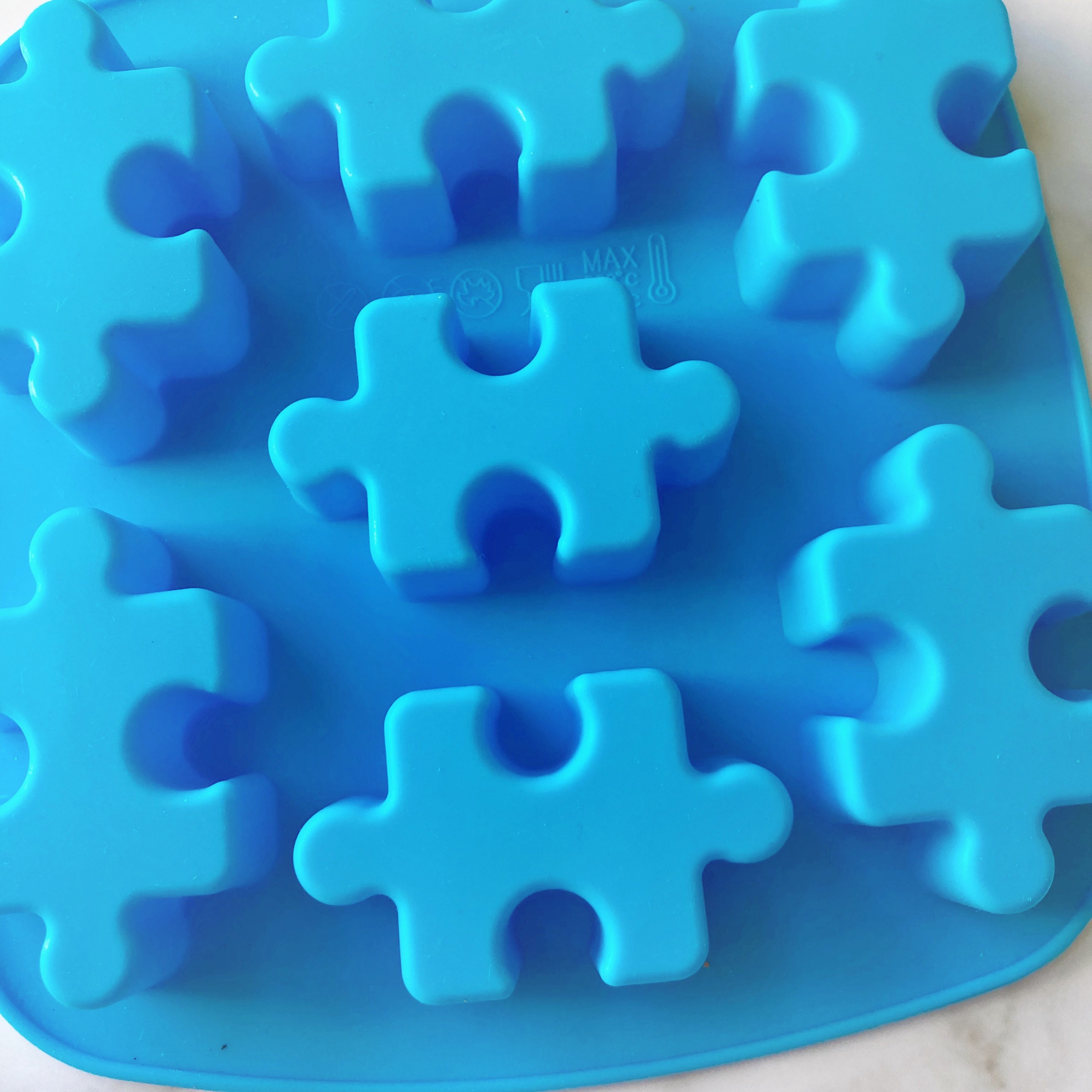 2.5"x1.5"x1" /7 Cavities Puzzle Silicone Mold/ Puzzle Silicone Soap ...