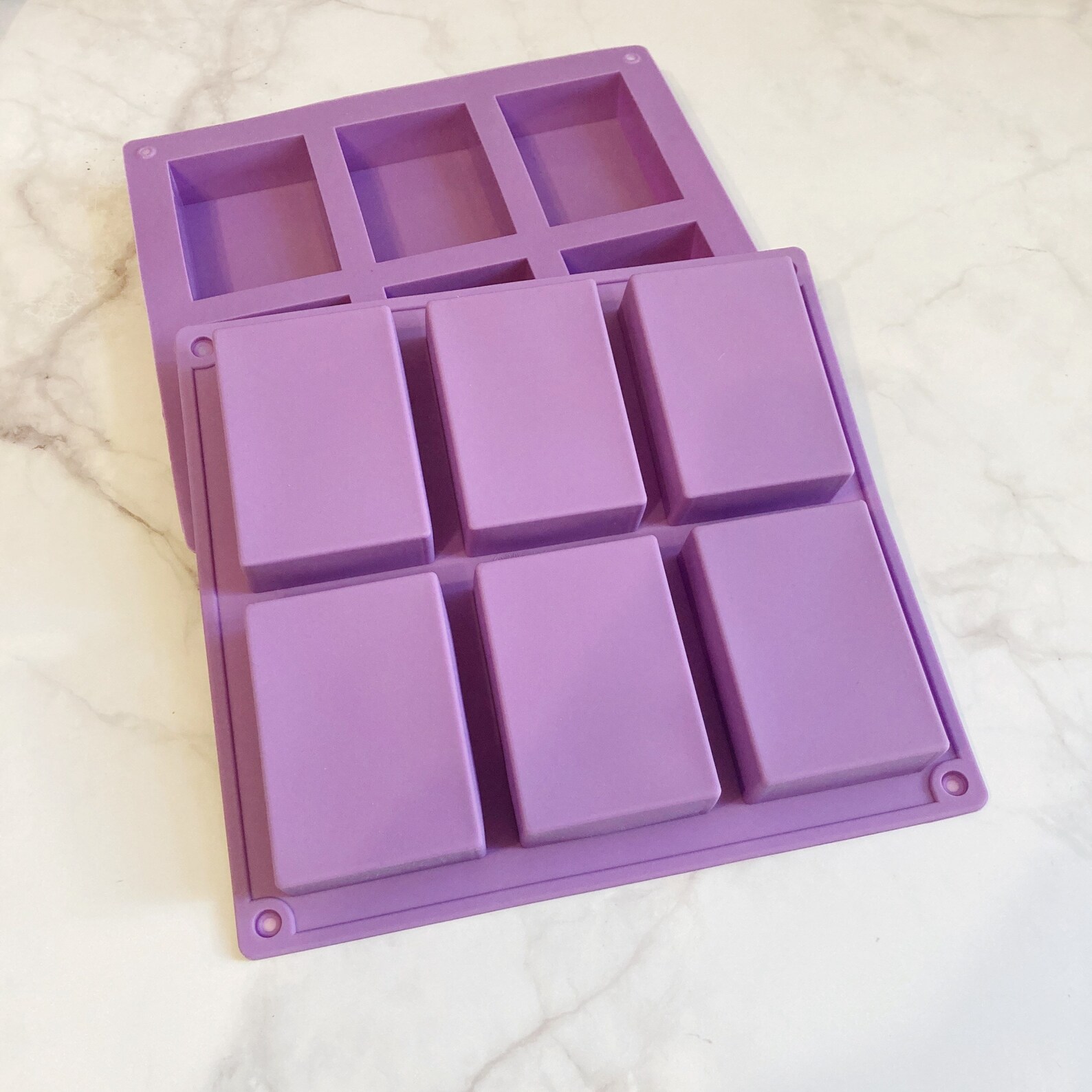 3.25" X 2.25" /6 Cavities Rectangle Silicone Mold/ Rectangle Silicone ...
