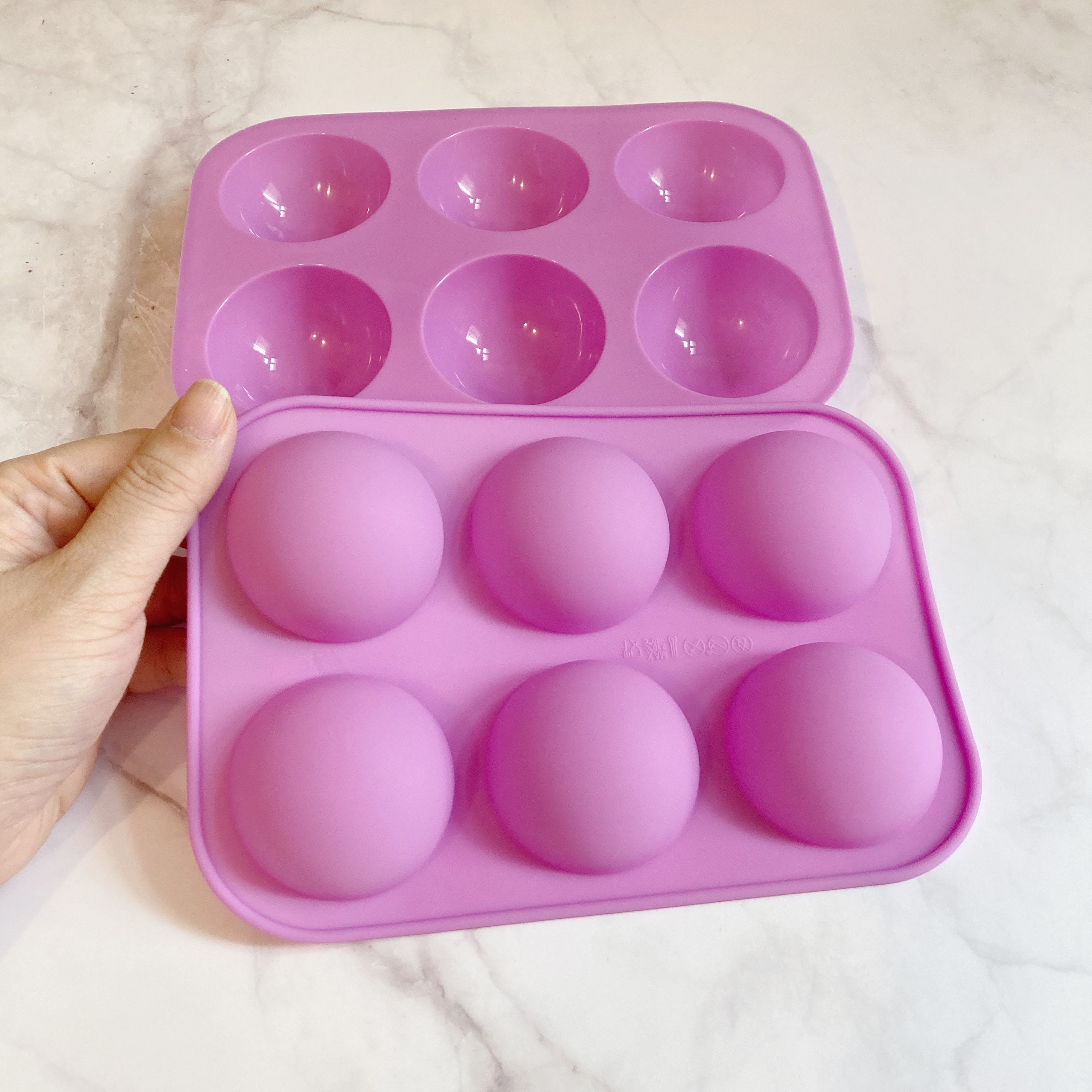 2 Diameter /6 Cavities Circle Dome Silicone Mold/ Circle Sphere ...