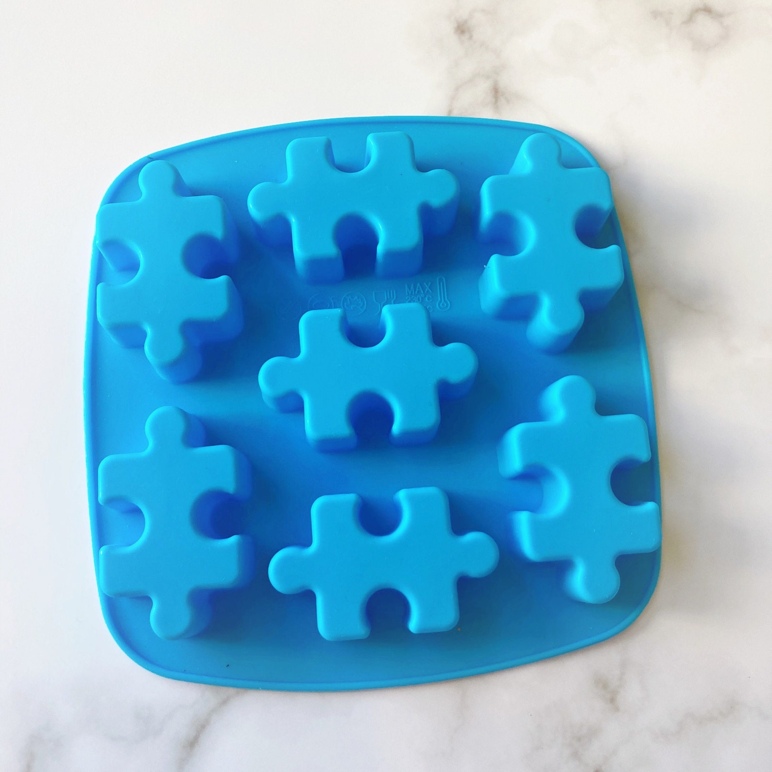 2.5"x1.5"x1" /7 Cavities Puzzle Silicone Mold/ Puzzle Silicone Soap ...