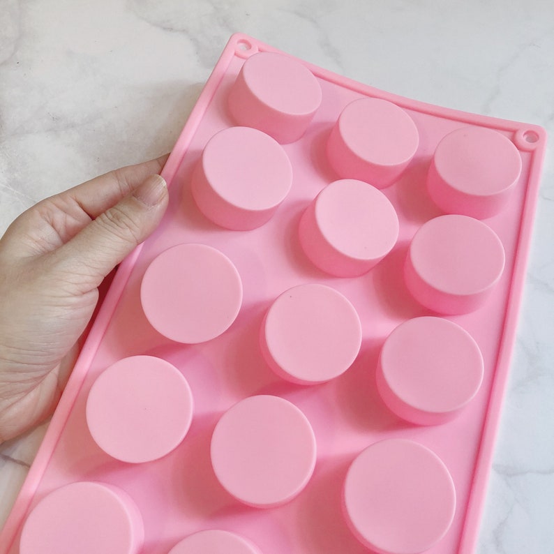 1.5"diameter /15 Cavities Circle Silicone Mold/ Circle Silicone Soap ...