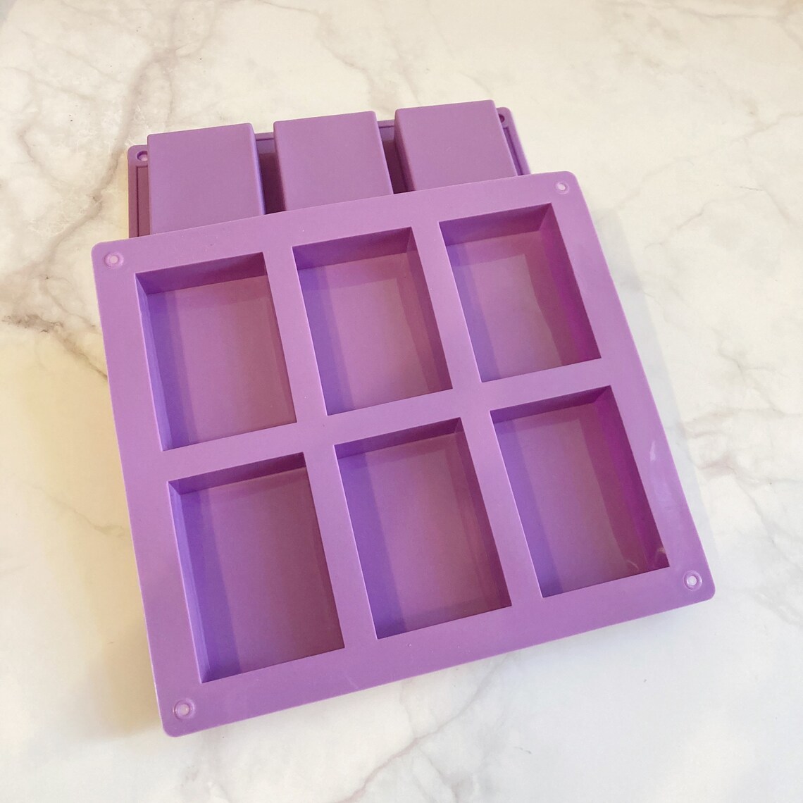 3.25" X 2.25" /6 Cavities Rectangle Silicone Mold/ Rectangle Silicone ...
