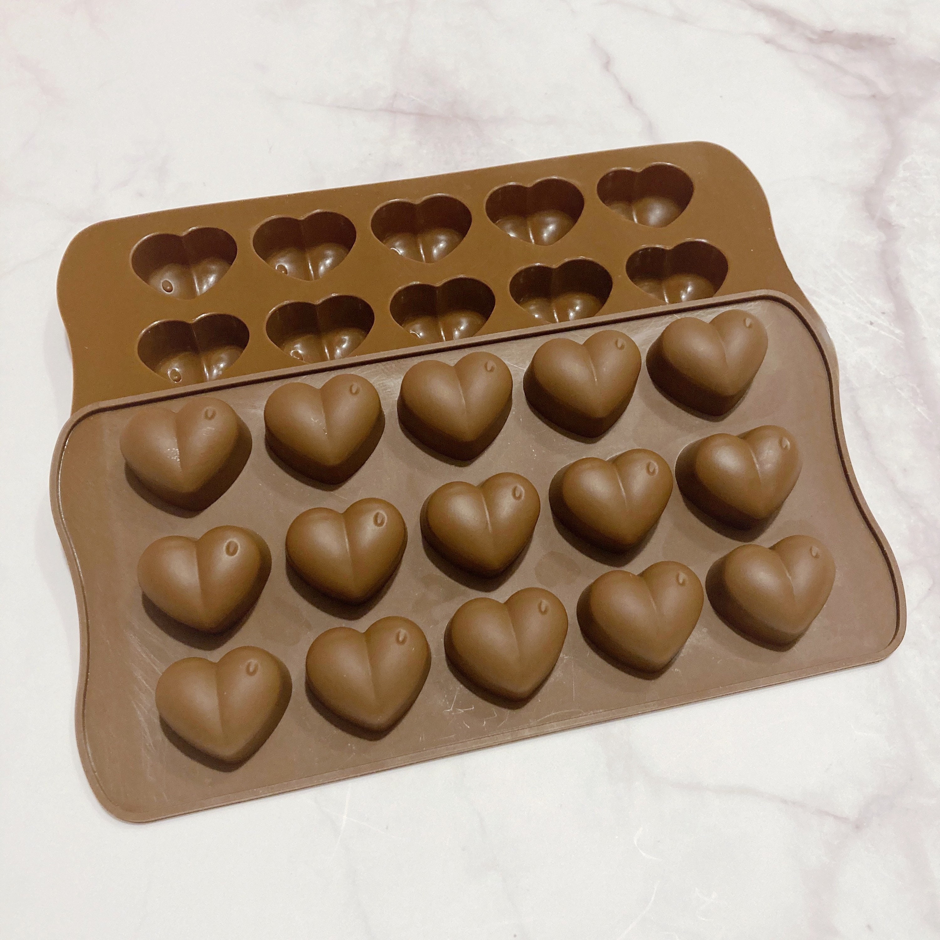 1.2x1x0.5 /15 Cavities Mini Dimpled Heart Silicone Mold/ Heart Silicone ...