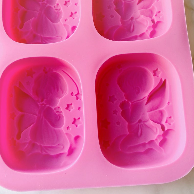 2.9"x2.2"x0.8" /4 Cavities Angel Boys Angel Girls Silicone Mold ...