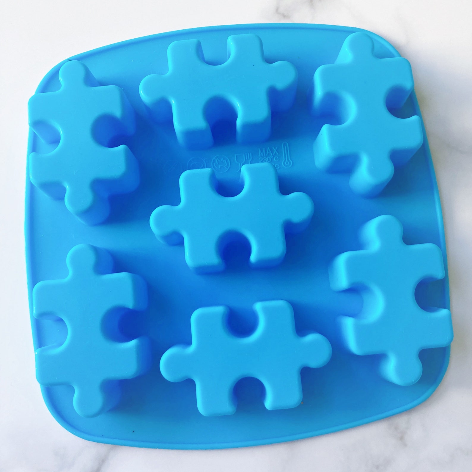 2.5"x1.5"x1" /7 Cavities Puzzle Silicone Mold/ Puzzle Silicone Soap ...