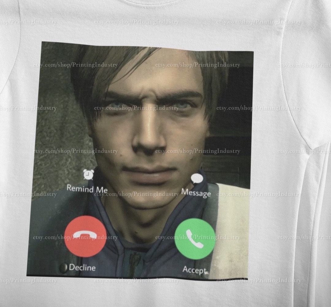 Leon Kennedy Facetime Graphic T-shirt, Resident Evil Meme Tee - Etsy