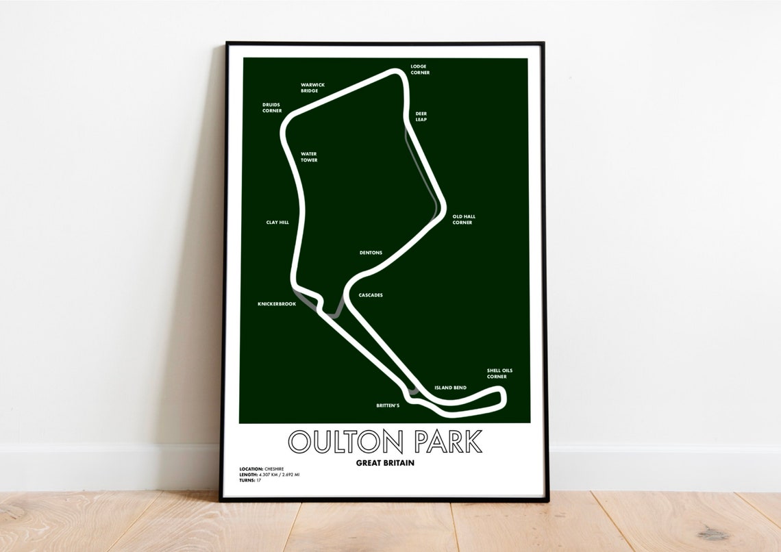 Oulton Park Track Map Motor Racing Circuit England British Touring Car ...