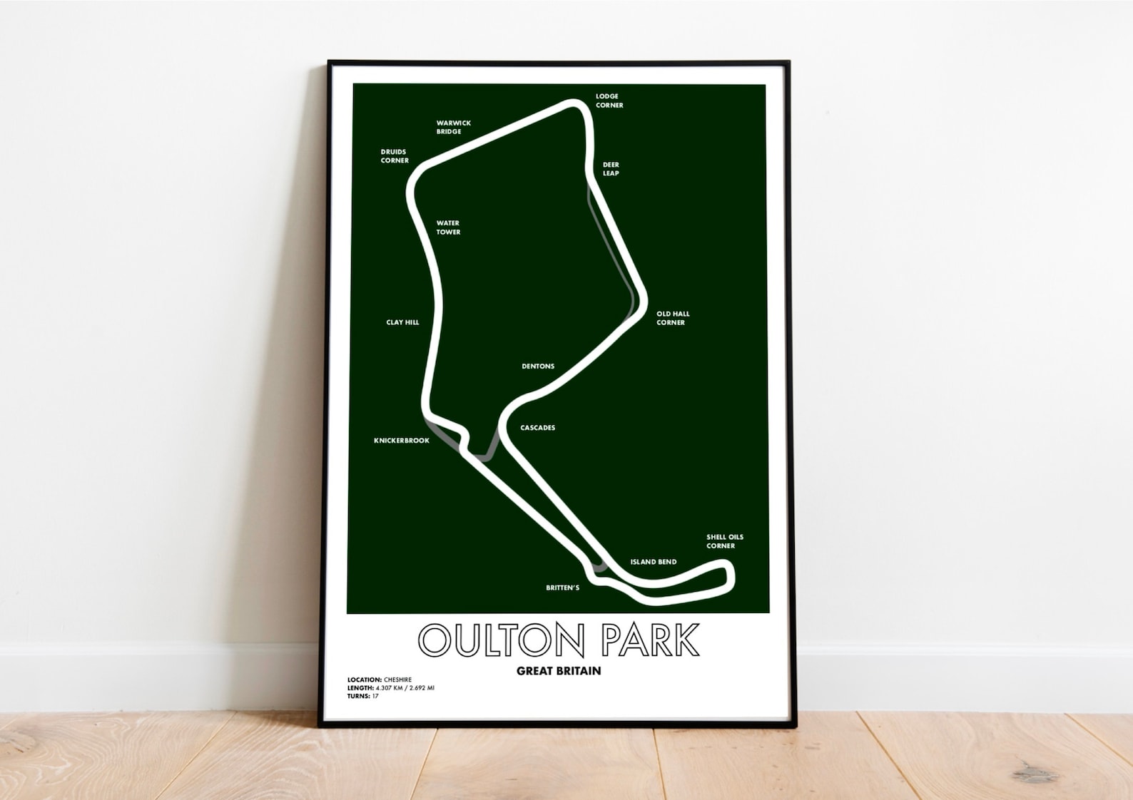 Oulton Park Track Map- Motor Racing Circuit England British Touring Car ...