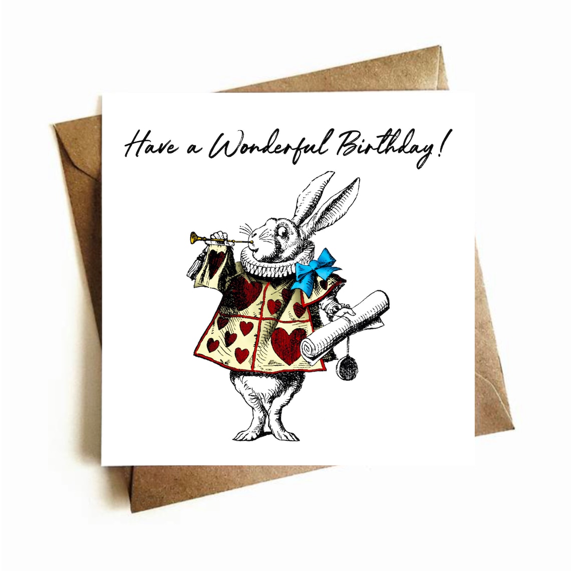 Have a Wonderful Birthday - Alice in Wonderland Card, the White Rabbit ...