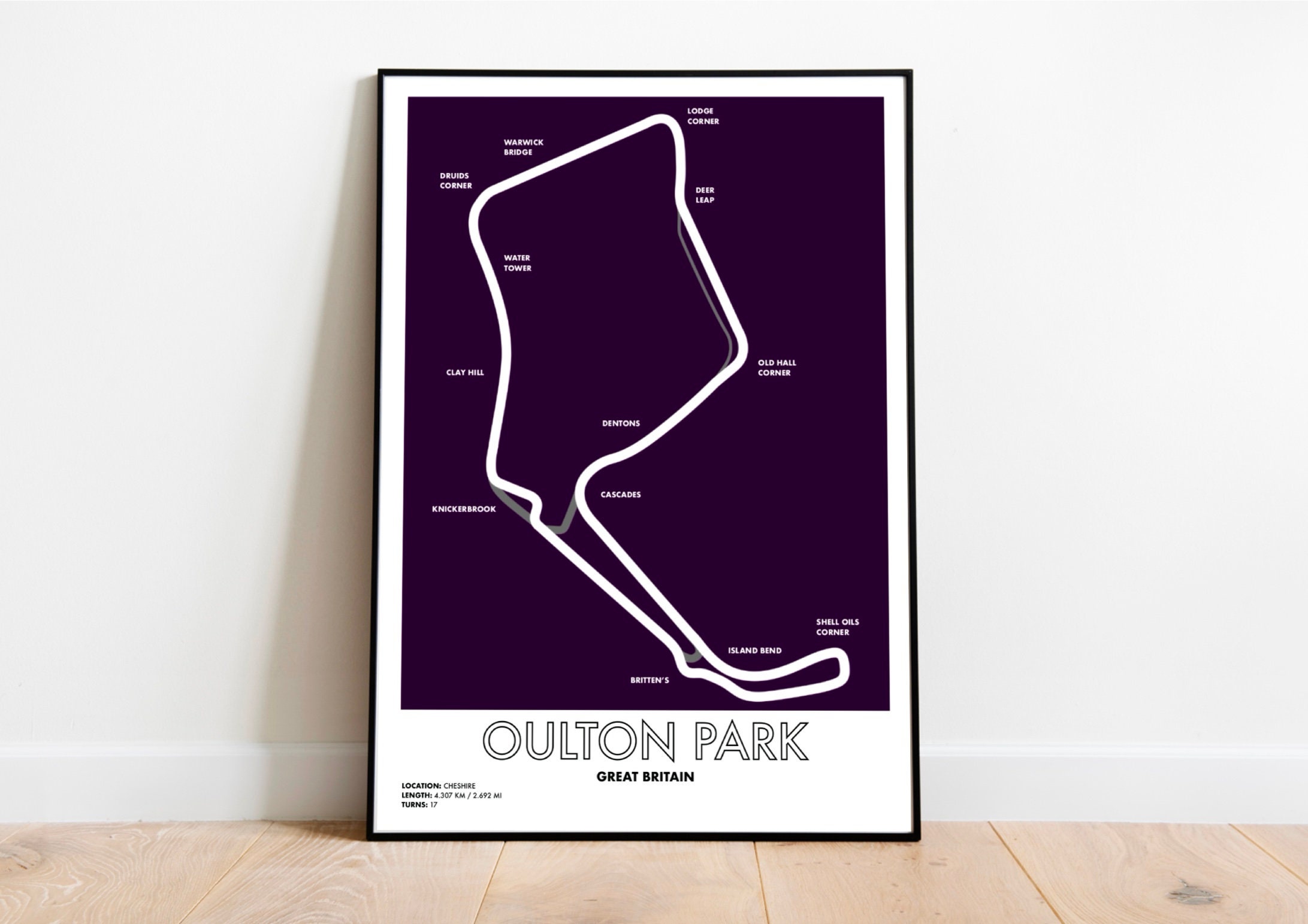 Oulton Park Track Map Motor Racing Circuit England British Touring Car ...