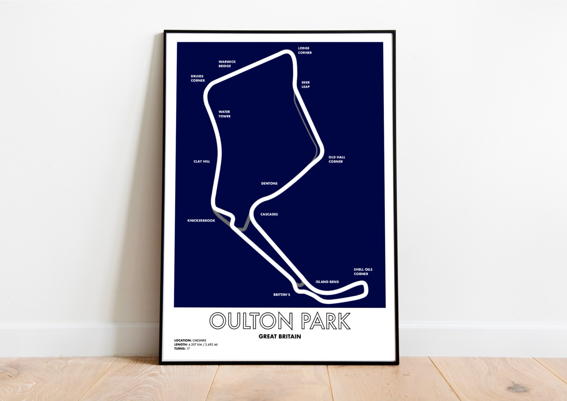 Oulton Park Track Map Motor Racing Circuit England British Touring Car ...