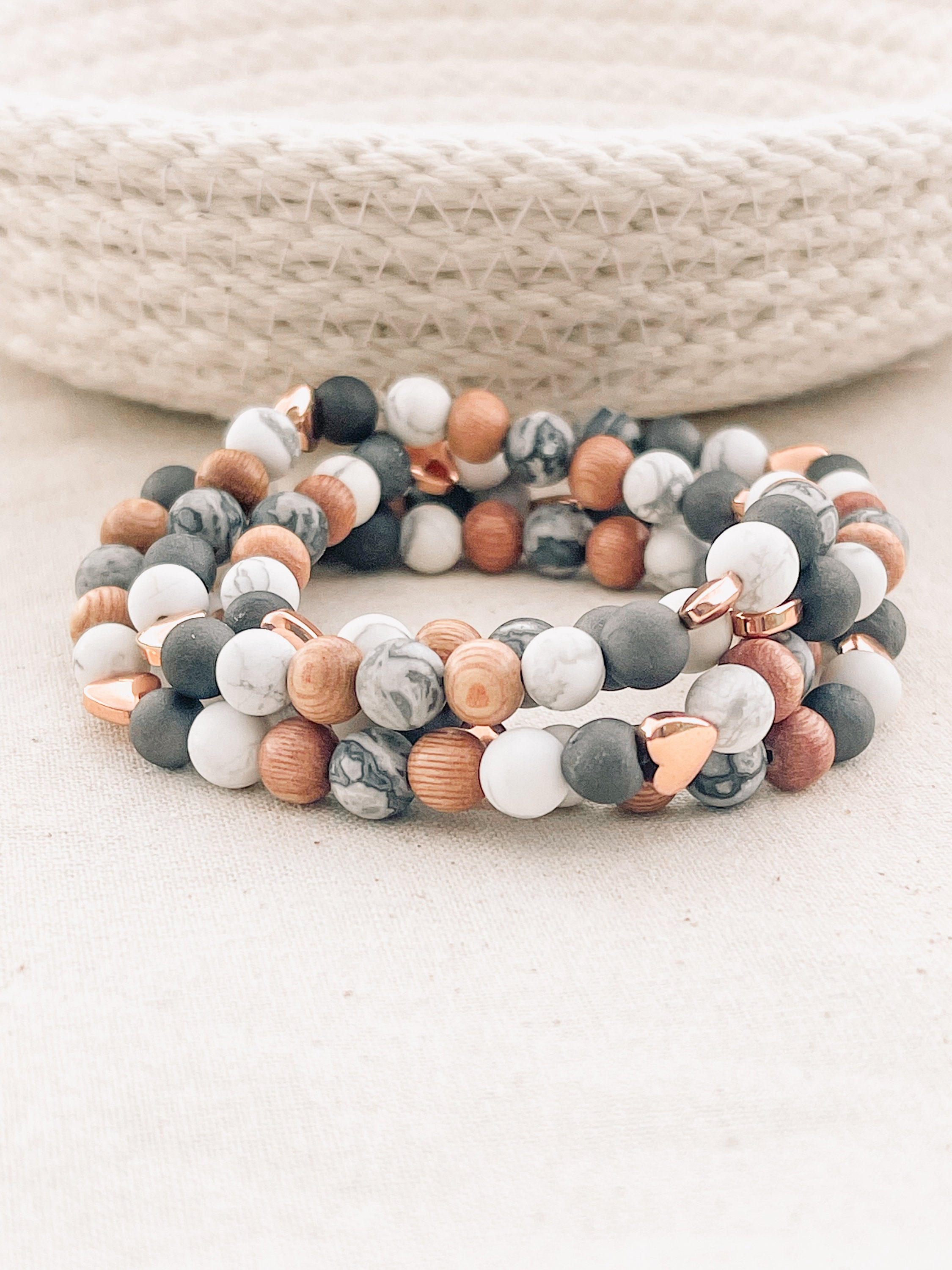 OLD SOUL Bracelets Beaded Gemstone Bracelet Druzy Whitewood Rose Gold ...