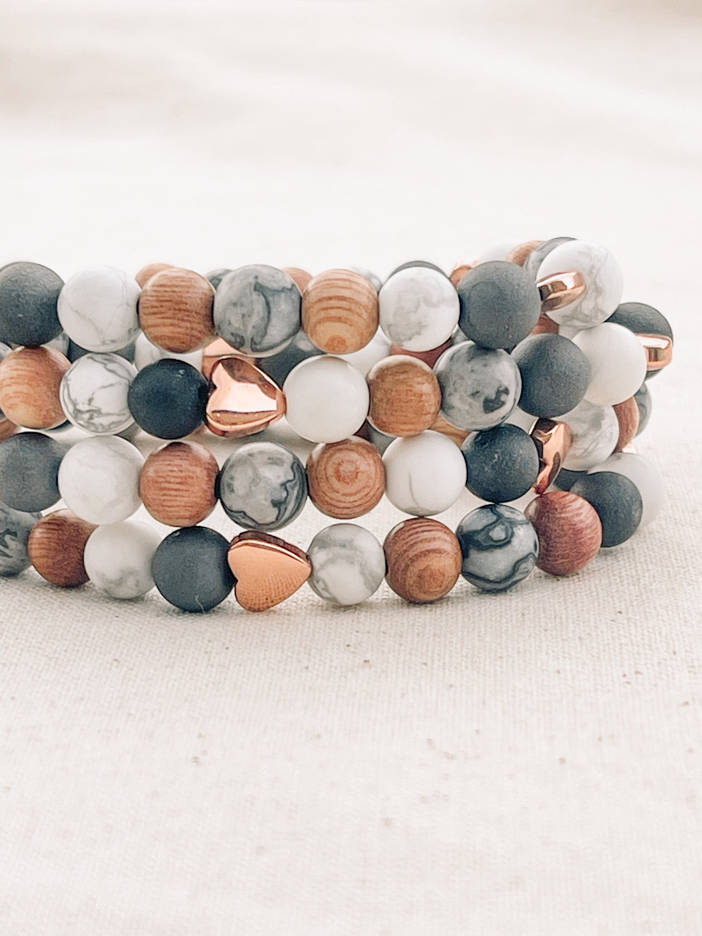 OLD SOUL Bracelets Beaded Gemstone Bracelet Druzy Whitewood Rose Gold ...