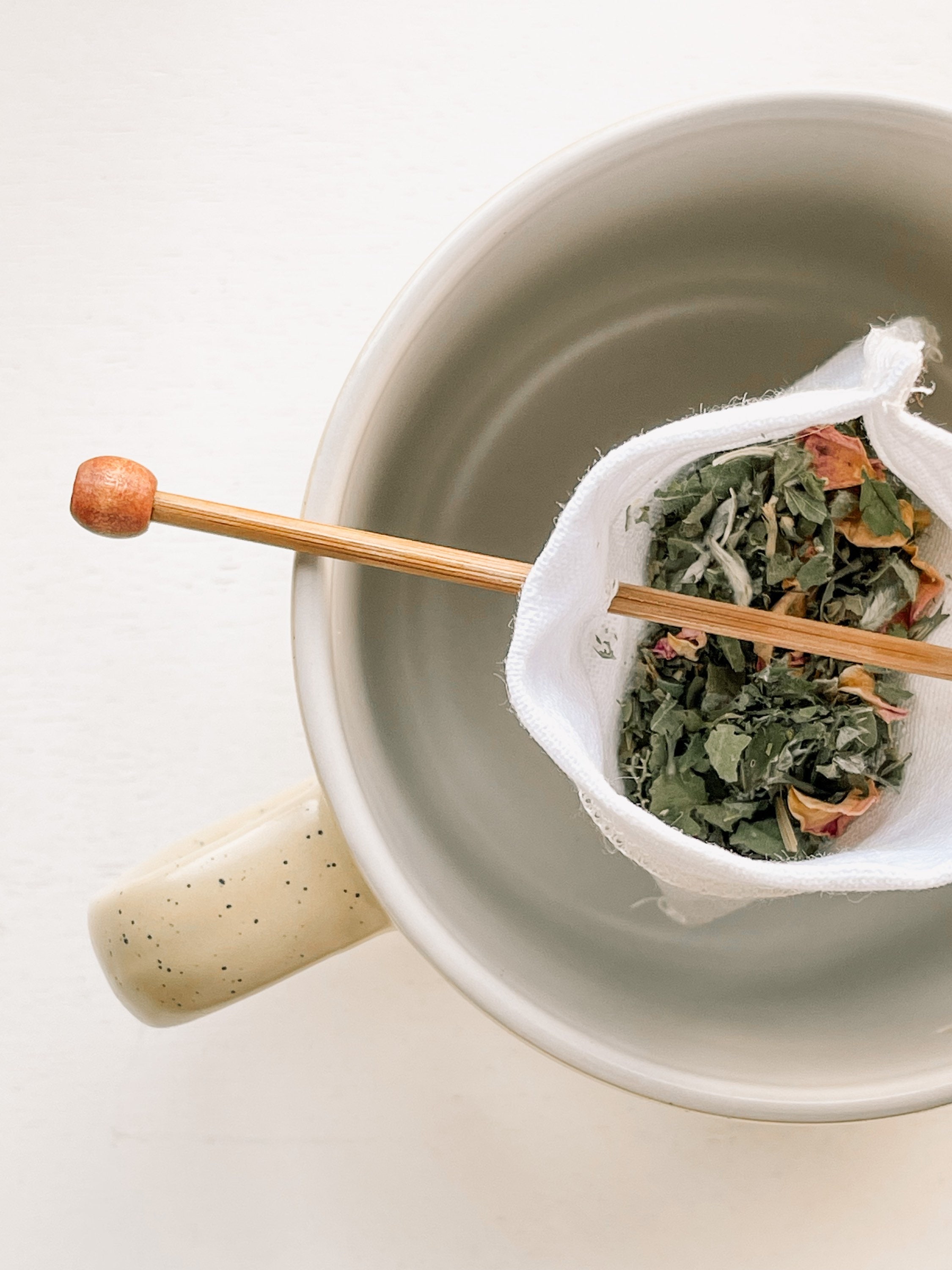 REUSABLE TEA BAGS Balancing Stick Organic Cotton Tea Bag Tea Steeping ...