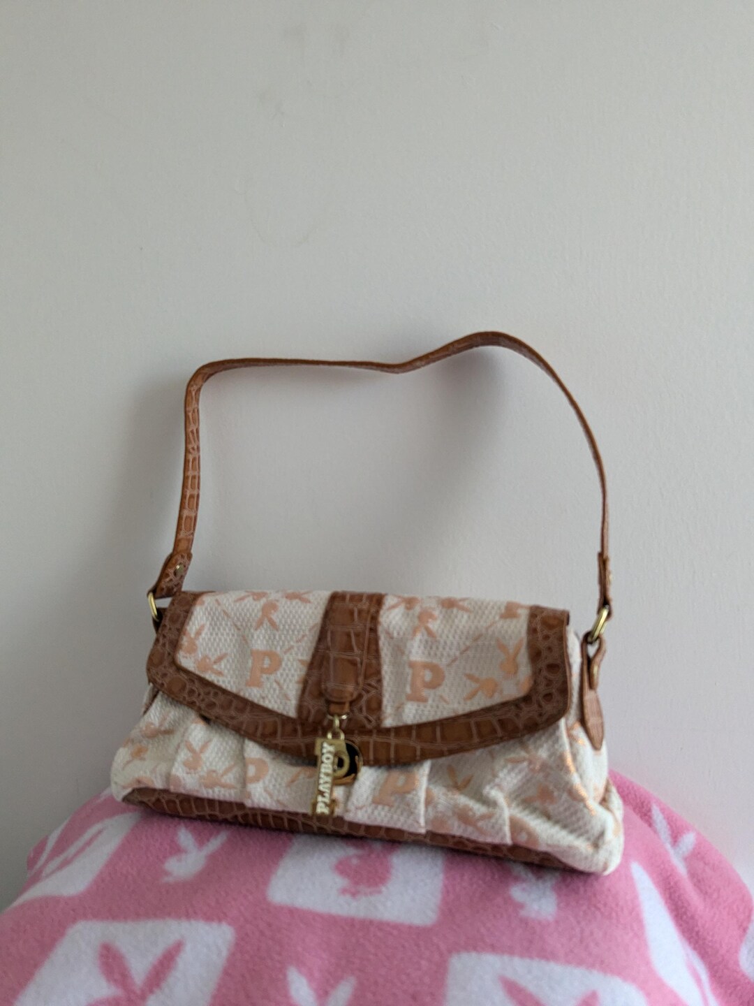 Playboy Original Tan Brown Monogram Handbag Bag Purse - Etsy