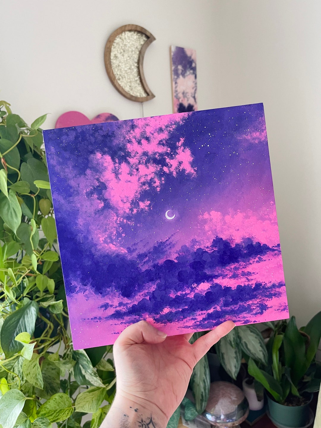 Cosmic Dreamscape Original Gouache Painting // Celestial Artwork ...
