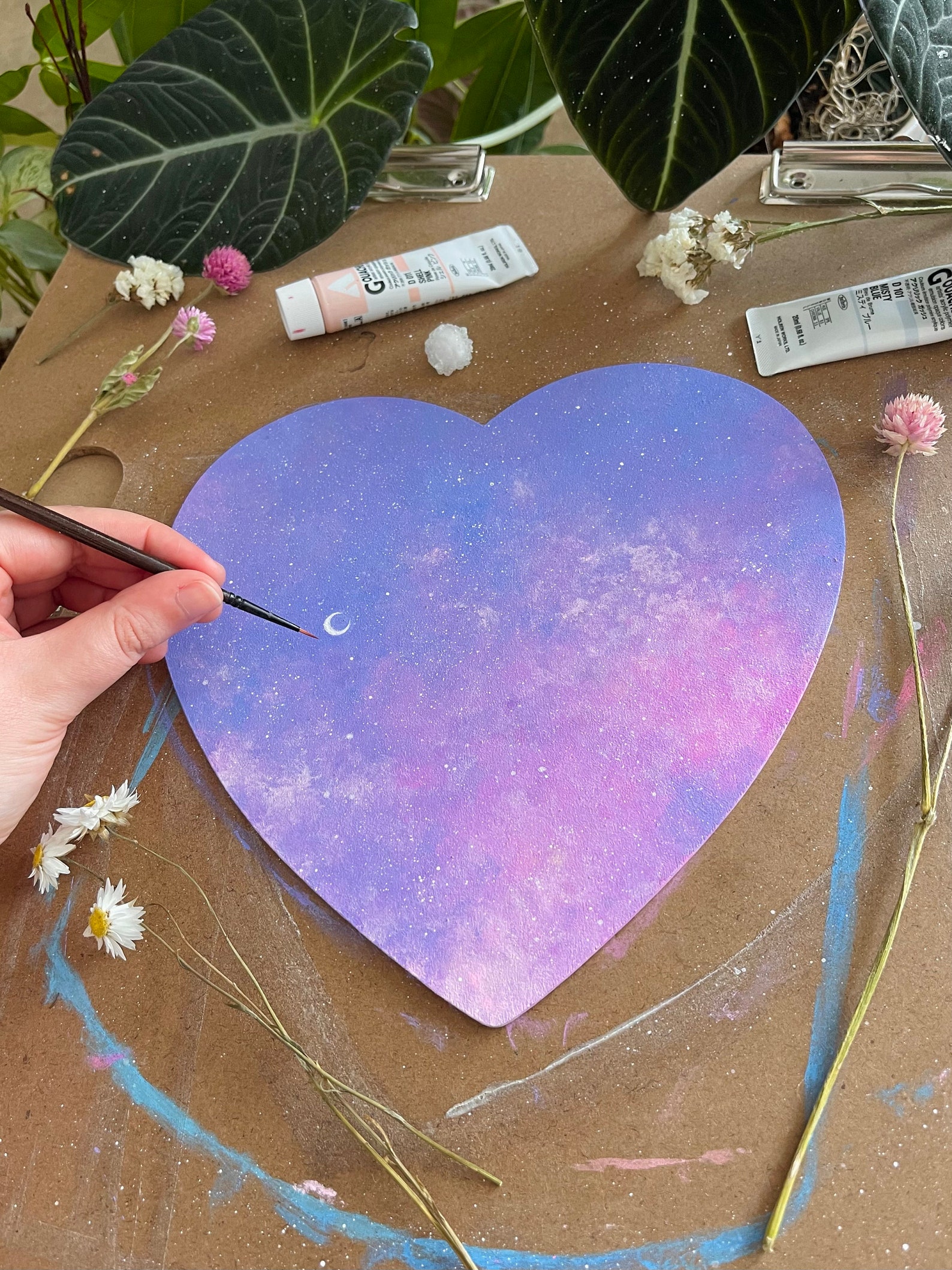 Moon Dust Original Celestial Painting // Cloud Painting // Dreamy Decor ...