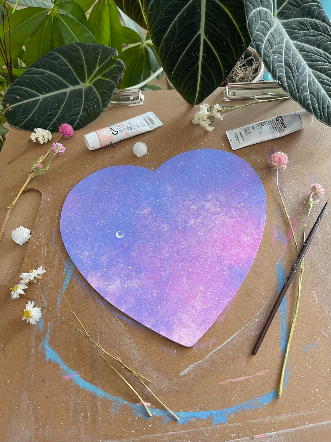 Moon Dust Original Celestial Painting // Cloud Painting // Dreamy Decor ...